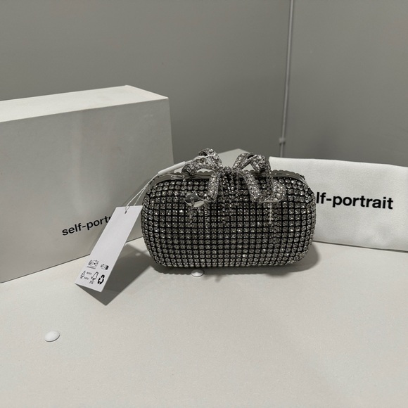 Self-Portrait | Bags | Authentic Selfportrait Silver Chainmail Clutch ...